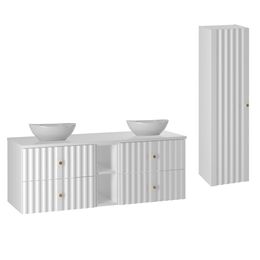 BADM&Ouml;BEL 140.6cm Izae 2er-Set Wei&szlig;