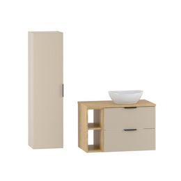 BADM&Ouml;BEL 80.6cm Astrid 2er-Set Kaschmir und Holz