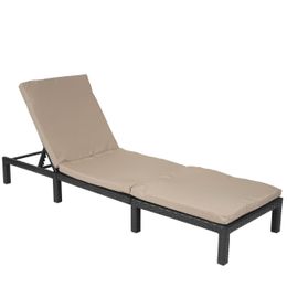 MCW POLY-RATTAN SONNENLIEGE BASIC Anthrazit, Cremewei&szlig;