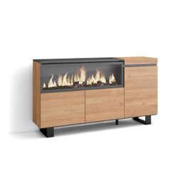 SIDEBOARD Highboard, mit Elektrokamin XXL, eiche, 158/35/87cm