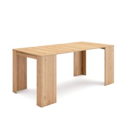 KONSOLENTISCH ausziehbar 58 bis 180cm, f&uuml;r 8 G&auml;ste, eiche, 90/58/77cm