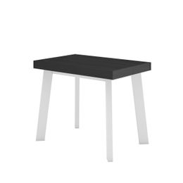 KONSOLENTISCH ausziehbar 58 bis 140cm, f&uuml;r 6 G&auml;ste, wei&szlig; schwarz, 90/58/73cm