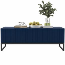 COUCHTISCH Elpis Marineblau matt 110 cm mit Metallrahmen