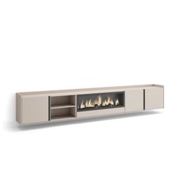 LOWBOARD, Beige, 315/35/50cm, Kamin mit Feuereffekt XXL