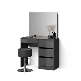 SCHMINKTISCH-SET Imola Anthrazit 90 cm mit Hocker