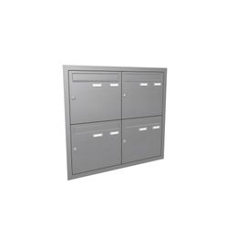 Renz HUBER 5er Unterputz-Briefkastenanlage in Edelstahl mit 2ten Namensschild & Soft-Close