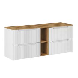 WASCHTISCHUNTERSCHRANK 140.4cm Riva Wei&szlig; und Holz