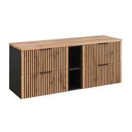 WASCHTISCHUNTERSCHRANK 140.6cm Gaia Holz in Eichenoptik und Schwarz