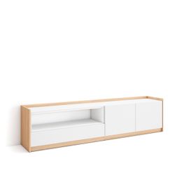LOWBOARD, Wei&szlig; und Eiche Soft, 207/37/50cm