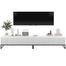 TV-LOWBOARD 2-er Set Elpis Wei&szlig; Matt Glamour 110 cm