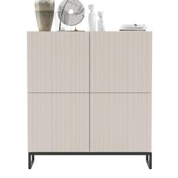 KOMMODE Elpis 4D Kaschmir matt 112 cm mit Metallrahmen