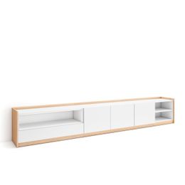 LOWBOARD, Wei&szlig; und Eiche Soft, 310/37/50cm