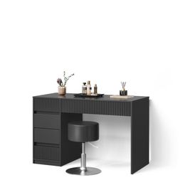 SCHMINKTISCH Allia Schwarz 120 cm mit Hocker