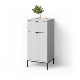 BADSCHRANK ATERNO Wei&szlig; 40 x 87 cm mit T&uuml;r und Schublade