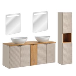 BADM&Ouml;BEL 140cm Manoa 2er-Set Kaschmir - Holz