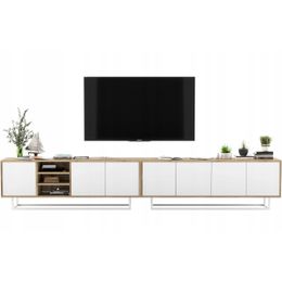 TV-SCHRANK 2-er Set Apollo Eiche wotan Wei&szlig; Matt 150 cm