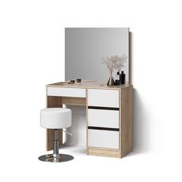 SCHMINKTISCH Imola Wei&szlig;/Sonoma 90 cm mit Hocker
