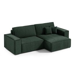 ECKSOFA Isaac 3 Sitzpl&auml;tze Tannengr&uuml;n