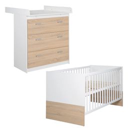 Roba BABYZIMMER-SET Gabriella mit schmaler Wickelkommode 2-teilig