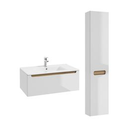 BADM&Ouml;BEL 80cm Livia 2er-Set Wei&szlig;