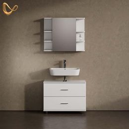 BADM&Ouml;BEL-SET Eisak Wei&szlig; 2 Teile, Unterschrank 80 cm