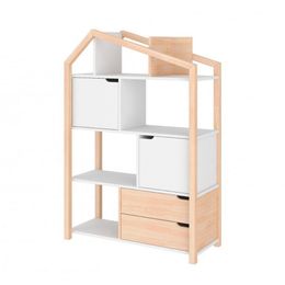 B&Uuml;CHERREGAL Holz und Wei&szlig;