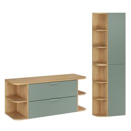 WASCHTISCHUNTERSCHRANK 120.4cm Oria 2er-Set Gr&uuml;n
