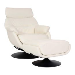 MCW RELAXSESSEL MIT HOCKER Cremewei&szlig;