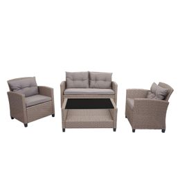 MCW XXL POLY-RATTAN GARNITUR 4-TLG Braun