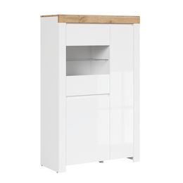 VITRINE Hella Wei&szlig; und Holz