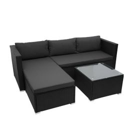 MCW POLY-RATTAN GARNITUR Schwarz, Grau