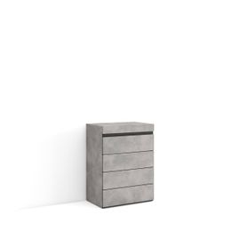 KOMMODE mit Schubladen, Sideboard Schrank, zementgrau, 35/57/75cm