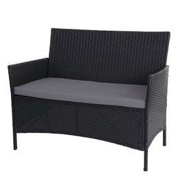 MCW POLY-RATTAN GARTENBANK Anthrazit, Grau
