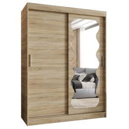 SCHIEBET&Uuml;RENSCHRANK mit Spiegel SPOTI 200/150/62 2-t&uuml;rig