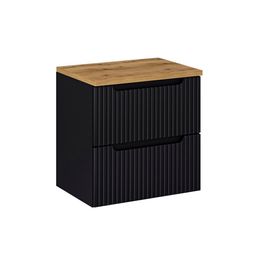 WASCHTISCHUNTERSCHRANK 60.4cm Riva Schwarz und Holz