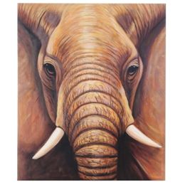 MCW &Ouml;LGEM&Auml;LDE NAHAUFNAHME ELEFANT HANDGEMALT Mehrfarbig