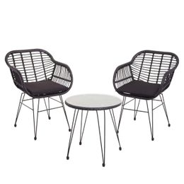 MCW POLY-RATTAN GARNITUR Anthrazit