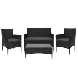 MCW POLY-RATTAN GARNITUR Schwarz, Anthrazit