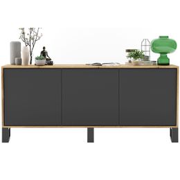 KOMMODE Apollo 3D Eiche wotan Graphit Matt 168/72/35 cm