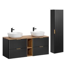 BADM&Ouml;BEL 140.8cm Adriel 2er-Set Schwarz