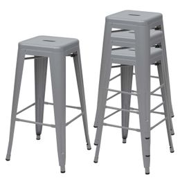 MCW BARHOCKER METALL Grau 4er-Set