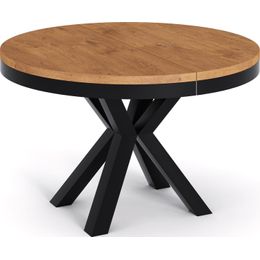 ESSTISCH Clara runder ausziehbarer, Lancelot Eiche 120-200/120/76 cm