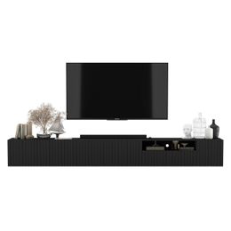 TV-LOWBOARD 2-er Set Elpis2 Schwarz Matt Glamour 150 cm