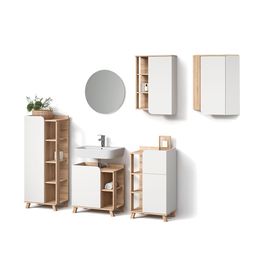 BADM&Ouml;BEL-SET Marano Sonoma/Wei&szlig; 6 Teile