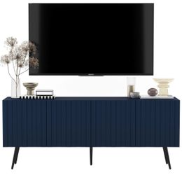 TV-SCHRANK Elpis Marineblau Matt mit Metallbeine Glamour 150 cm