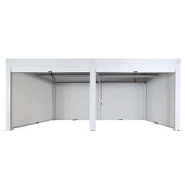 MCW PERGOLA MIT SEITENWAND Wei&szlig;