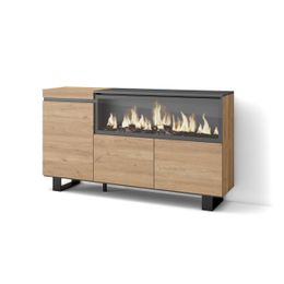 SIDEBOARD, Elektrokamin XXL, eiche, 158/35/87cm
