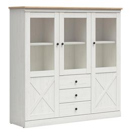 GESCHIRRSCHRANK Victoria Wei&szlig; und Holz