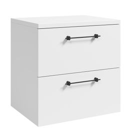 Badplaats WASCHBECKENUNTERSCHRANK Muro 2 Schubladen Wei&szlig; - 60 x 45 x 61 cm
