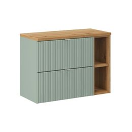 WASCHTISCHUNTERSCHRANK 80.4cm Jade Gr&uuml;n und Holz